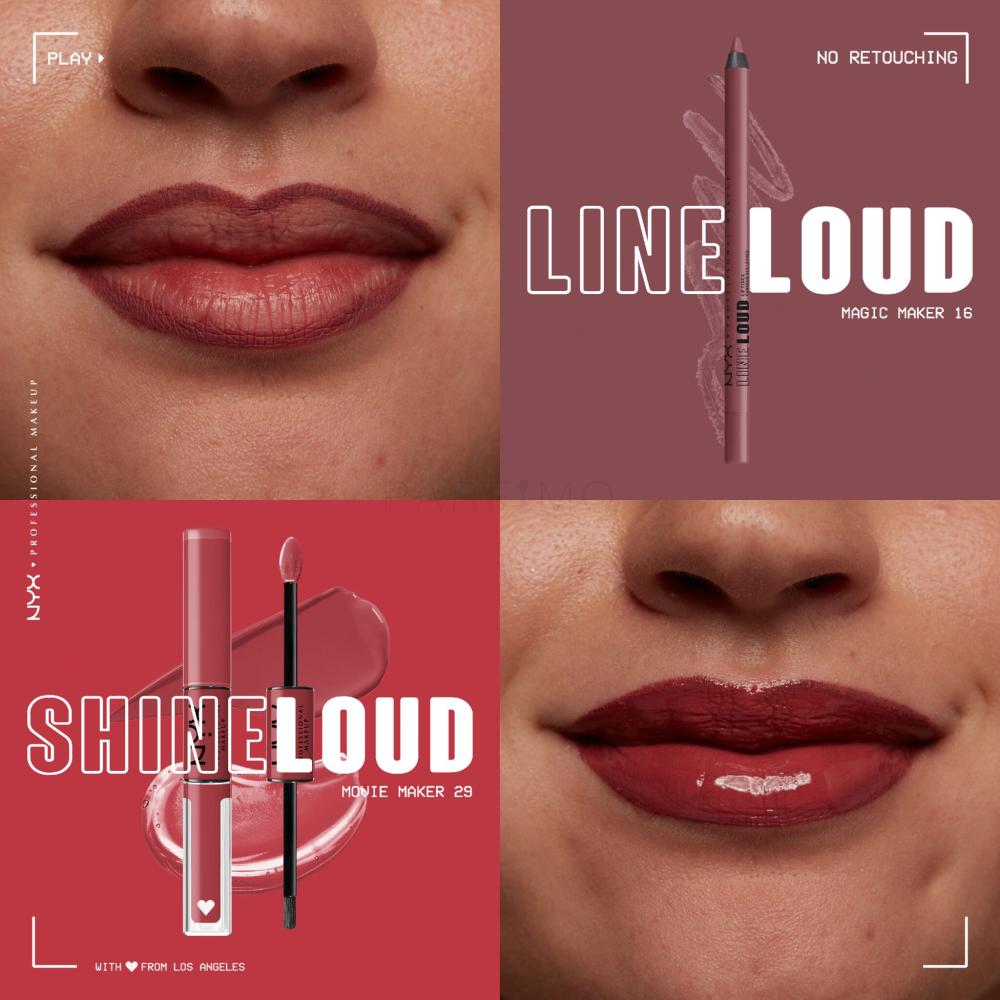 NYX Professional Makeup Shine Loud Rúzs nőknek 3,4 ml Változat 29 Movie ...